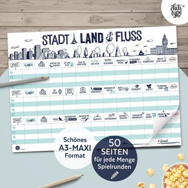 Stadt Land Fluss Spiel für Erwachsene | Der Spiel-Spaß für Freunde ...