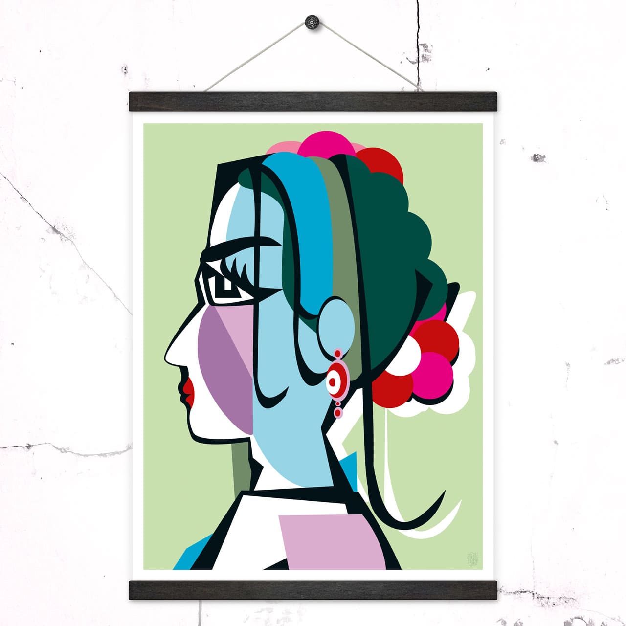 Premium Poster DIN A3 | Frida | Mit Posterleisten aus Holz im Set ...