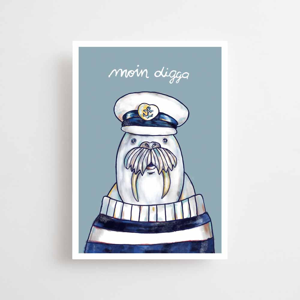 Maritime Postkarte - Moin Digga | chili type